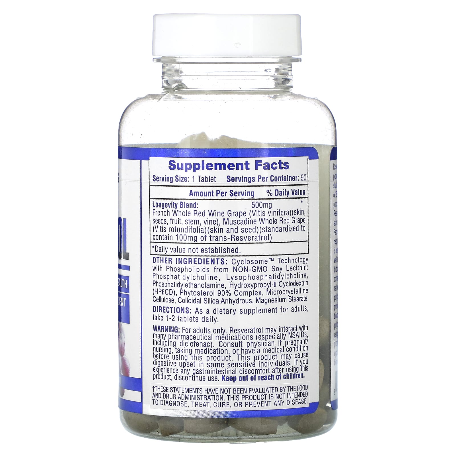 Hi Tech Pharmaceuticals, ресвератрол, 500 мг, 90 таблеток купить по ...