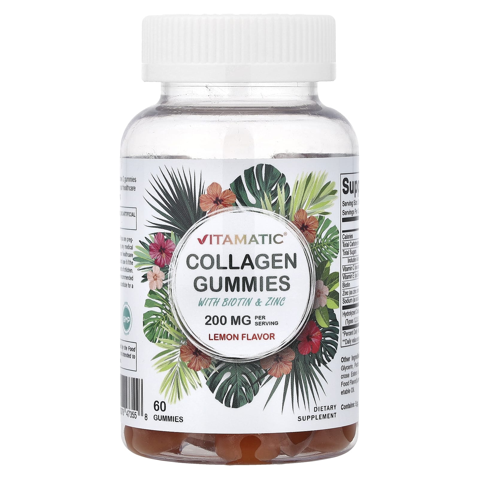 Vitamatic, жевательные таблетки с коллагеном, биотином и цинком, со ...