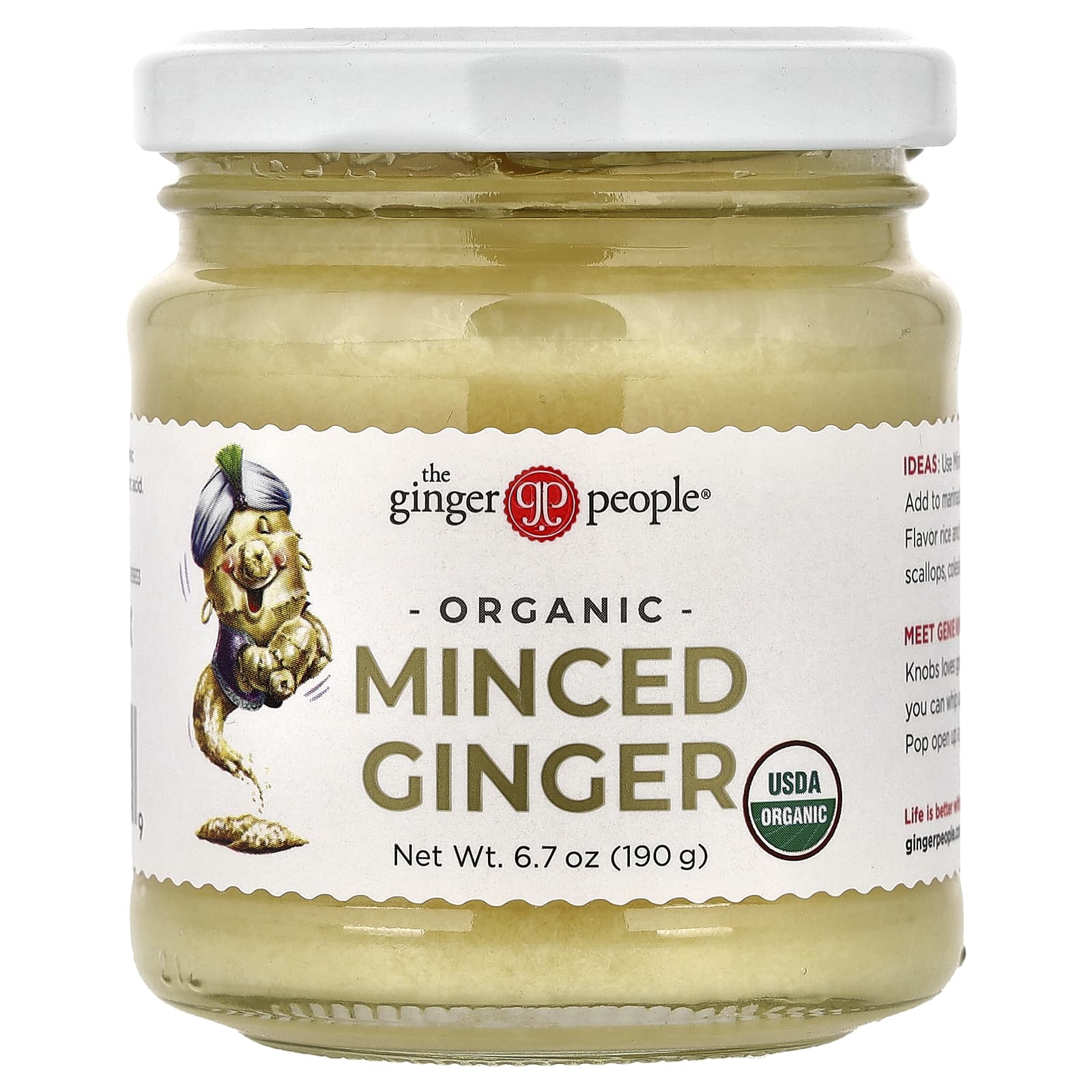 The Ginger People, органический рубленый имбирь, 190 г (6,7 унции)