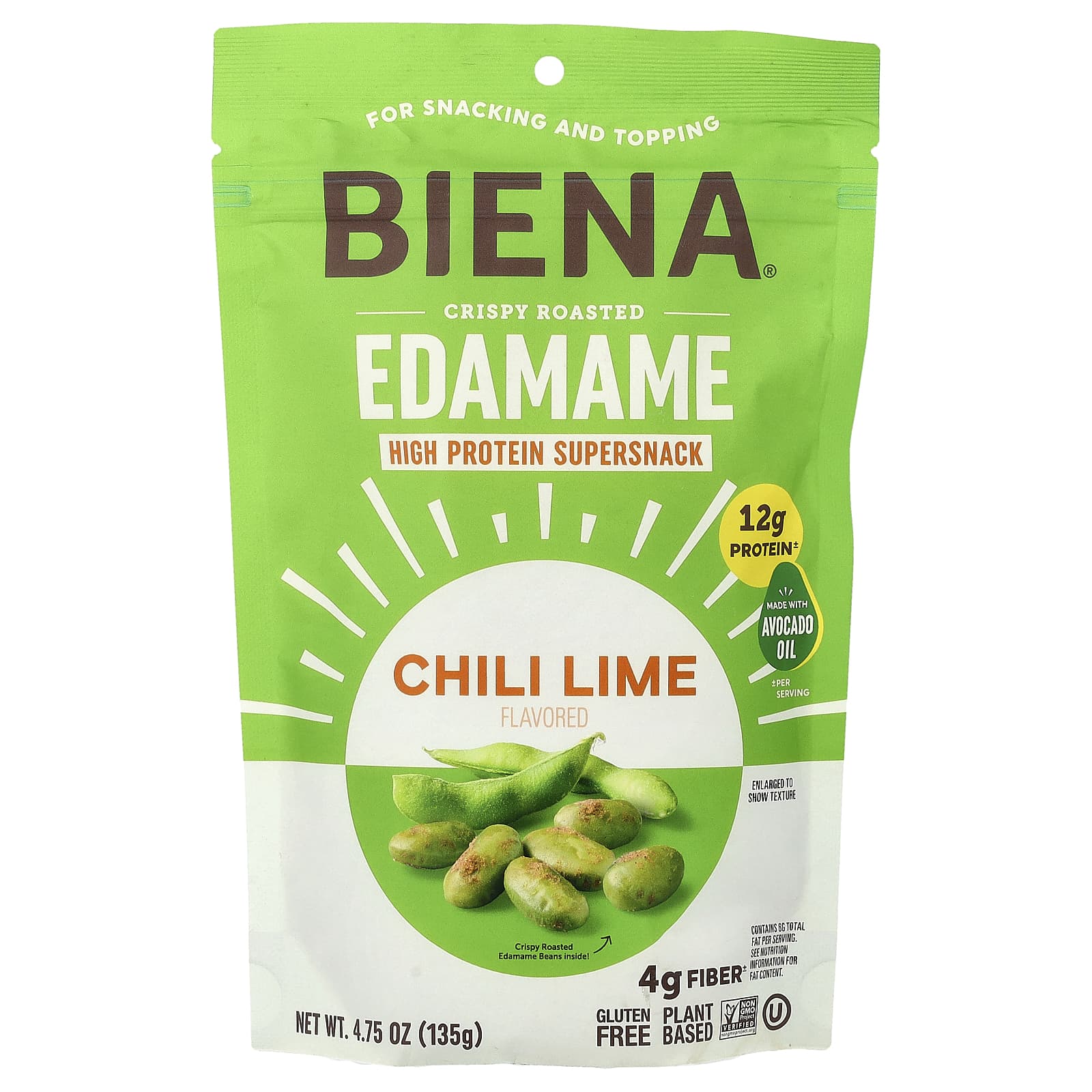 BIENA, Crispy Roasted Edamame, Chili Lime, 4.75 oz (135 g) купить по ...