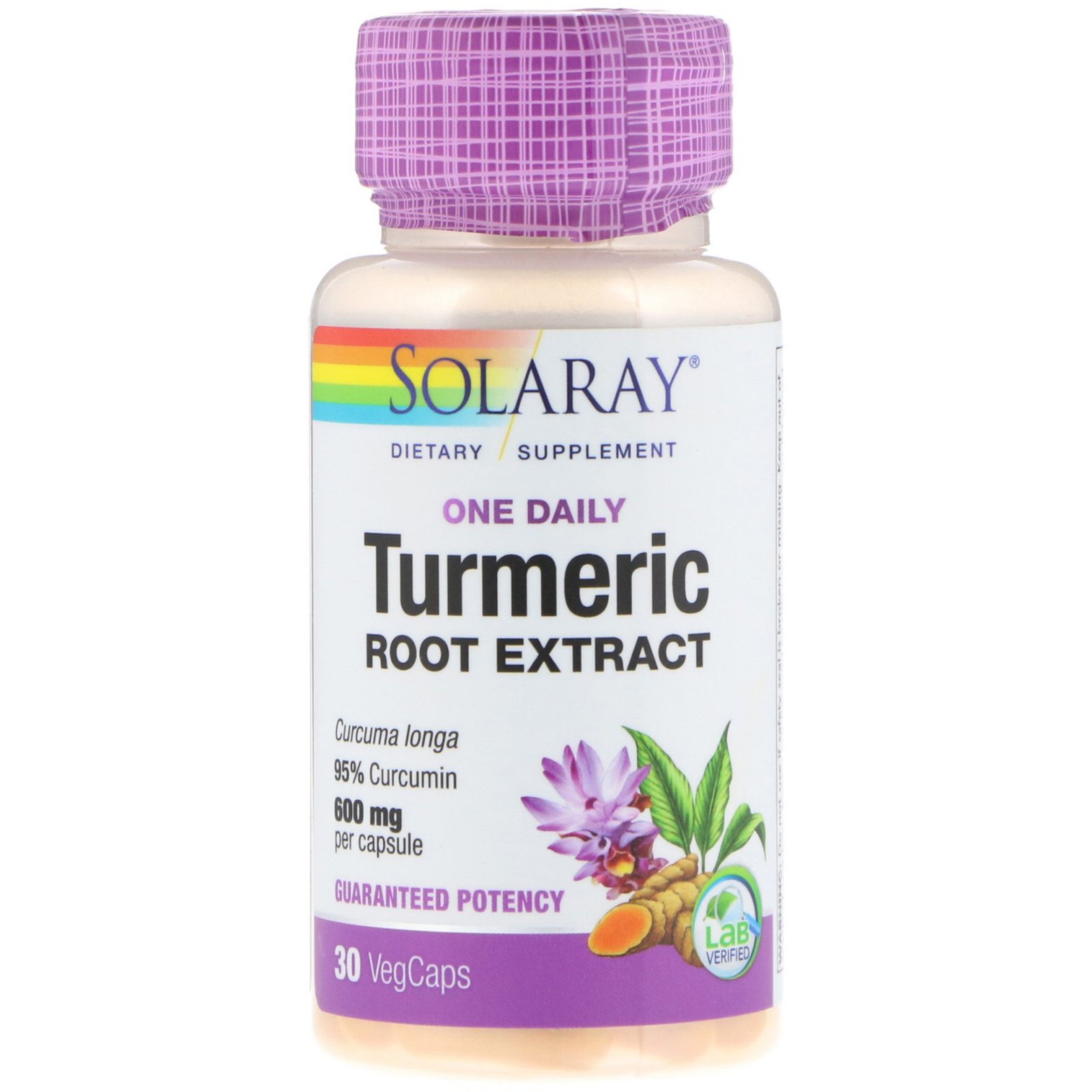 Solaray, Turmeric Root Extract, One Daily, 600 mg, 30 VegCaps купить в ...
