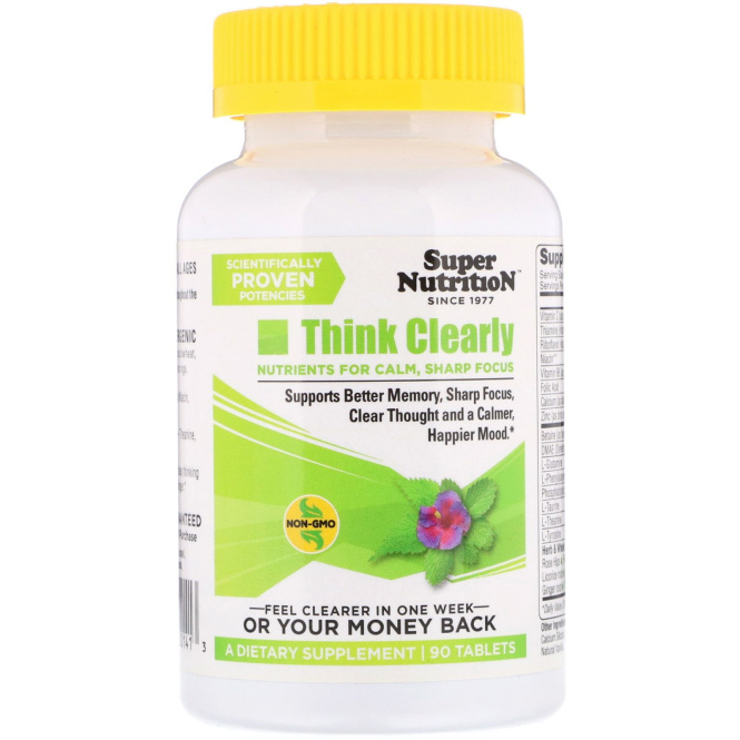 Super Nutrition, Think Clearly, 90 Tablets купить в Москве, выгодные ...