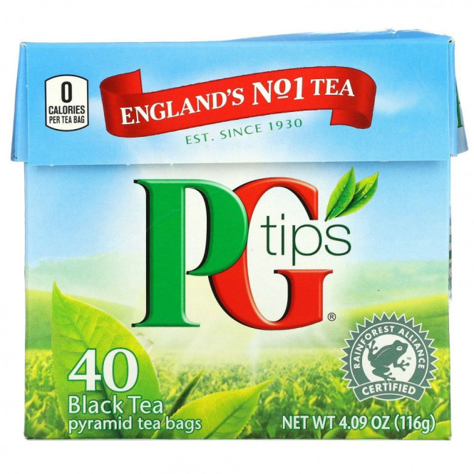 PG Tips, Черный чай, 40 чайных пакетиков, 116 г (4,09 унции) купить в ...