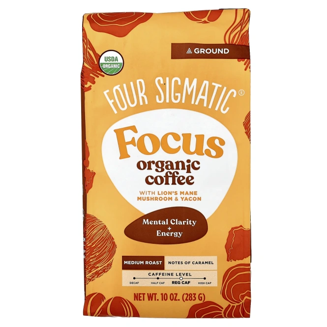 Four Sigmatic, Focus, органический кофе с грибом ежовиком гребенчатым и ...